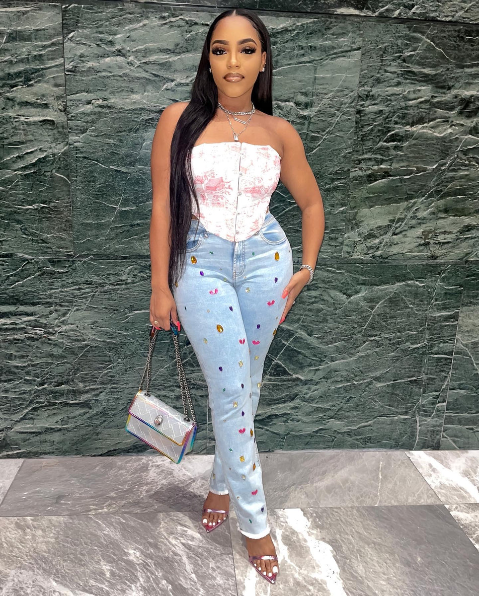 Pink Palm Corset Top – Bukuri Brand