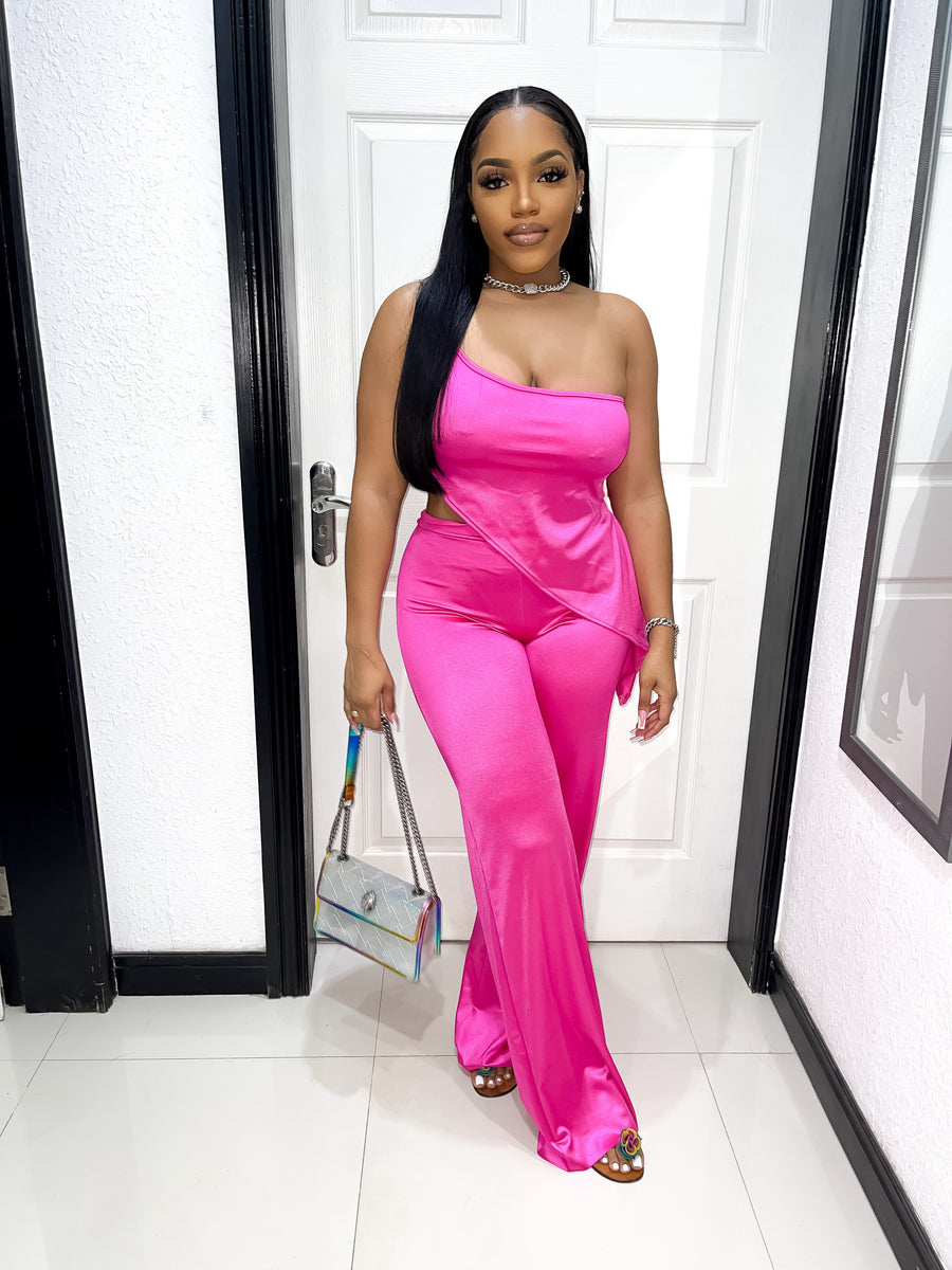 Satin Pink Pants Set – Bukuri Brand