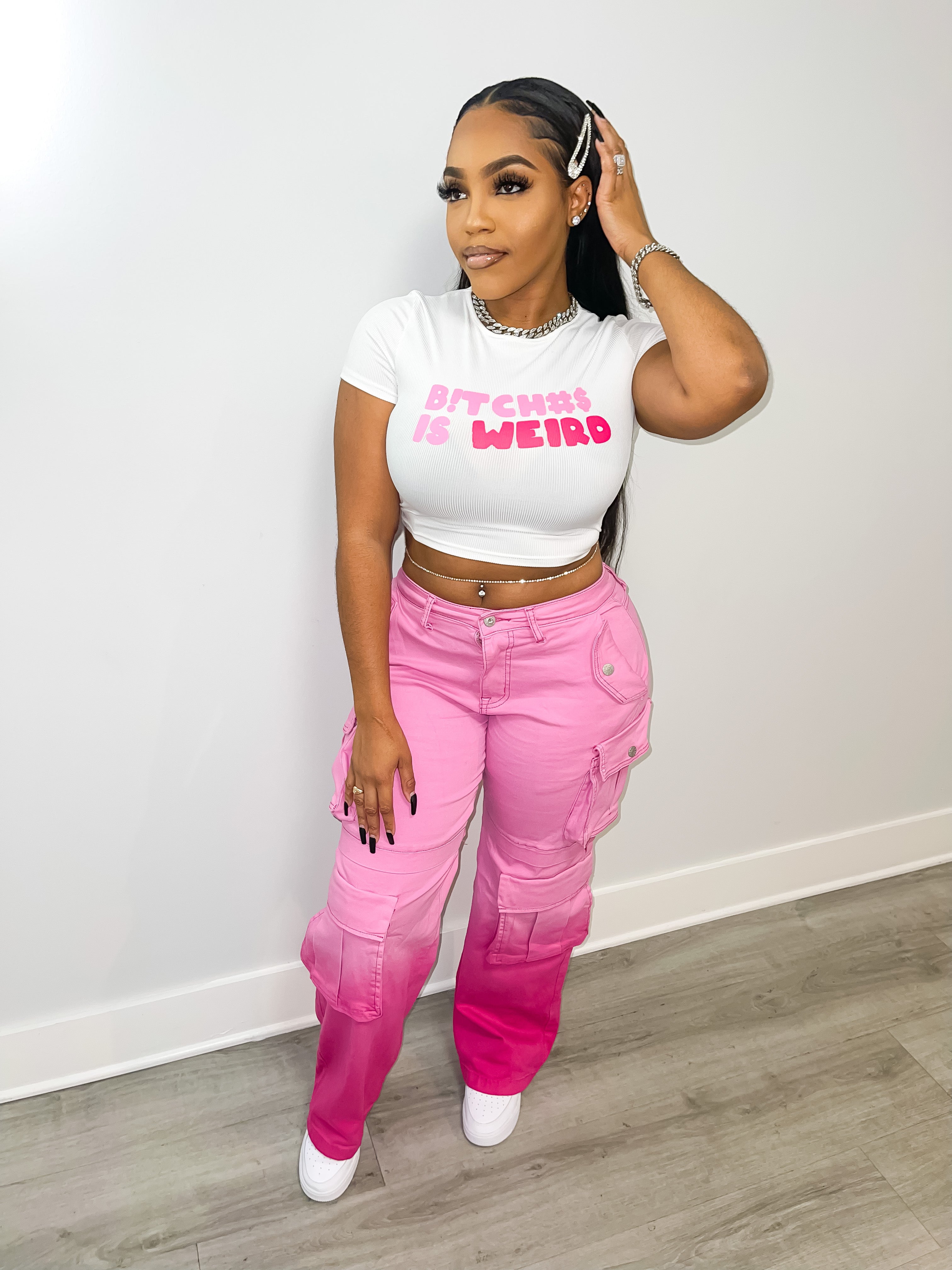 Pink Ombré Cargo Pants – Bukuri Brand